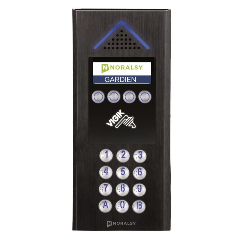 Interphone 4G Mini Aluminium Noire Avecclavier Pose En Encastrement